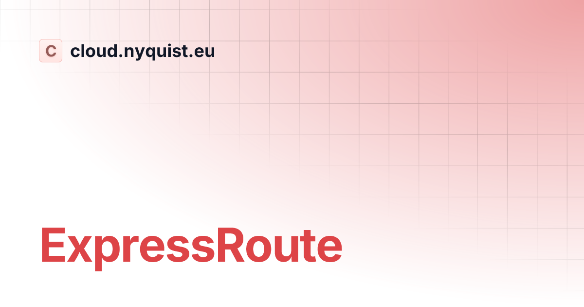 ExpressRoute | cloud.nyquist.eu